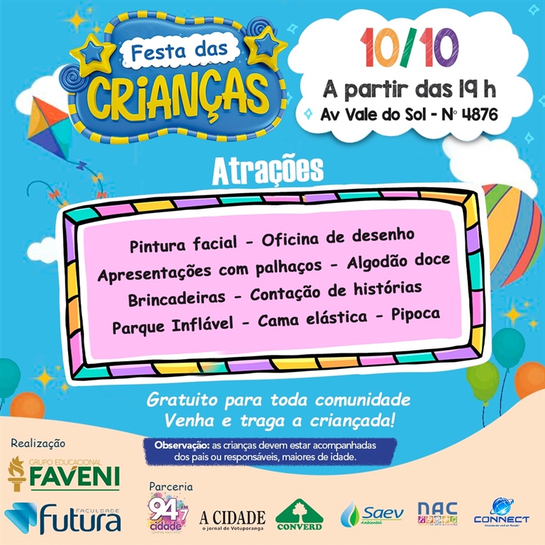 Vem aí mais uma edição da Festa das Crianças da Futura - Jornal A ... Vem aí mais uma edição da Festa das Crianças da Futura - Jornal A ...